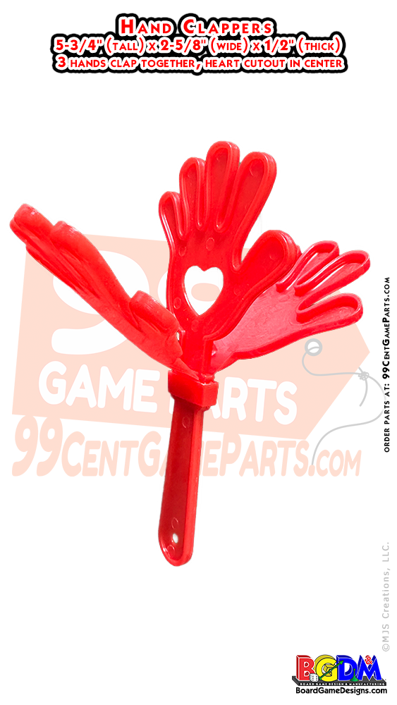 Heart Hand Clappers, Game Hand Clapper Party Favors with Heart