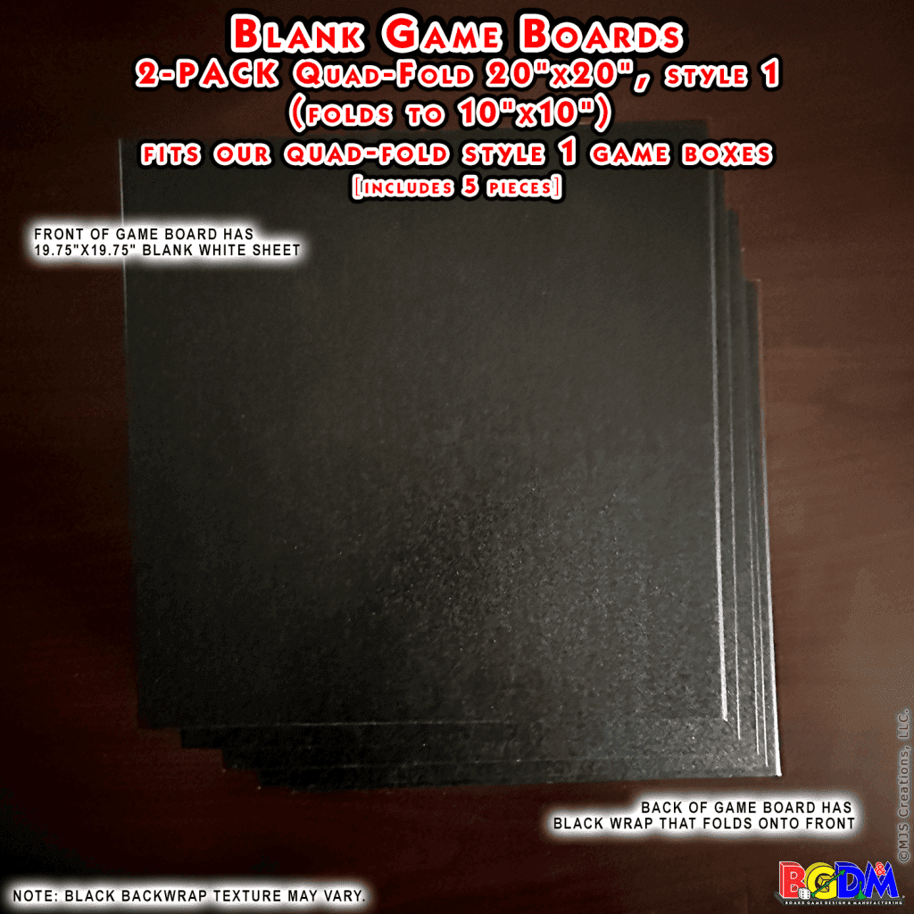 Game Board Blanks (Quad-Fold) or (Bi-Fold), Blank Game Boards